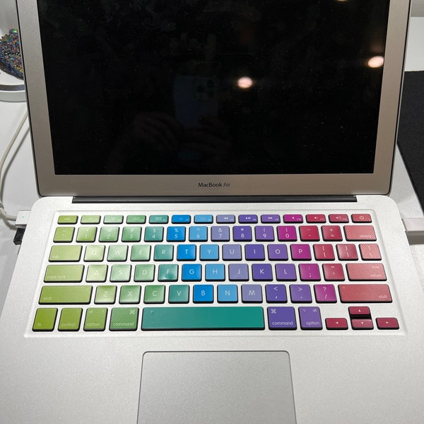 Vibrant Rainbow Mosaic Keys Sticker for MacBook Keyboard | Colorful ...