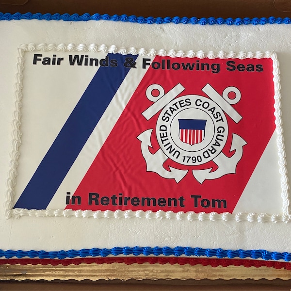 COAST GUARD Edible Birthday Party Cake Topper 1/4 Sugar Sheet Custom ...