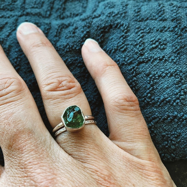 Raw Peridot Ring, Natural Peridot Rough Ring, Raw Stone Ring, Peridot 925 Silver Ring, Rough ...