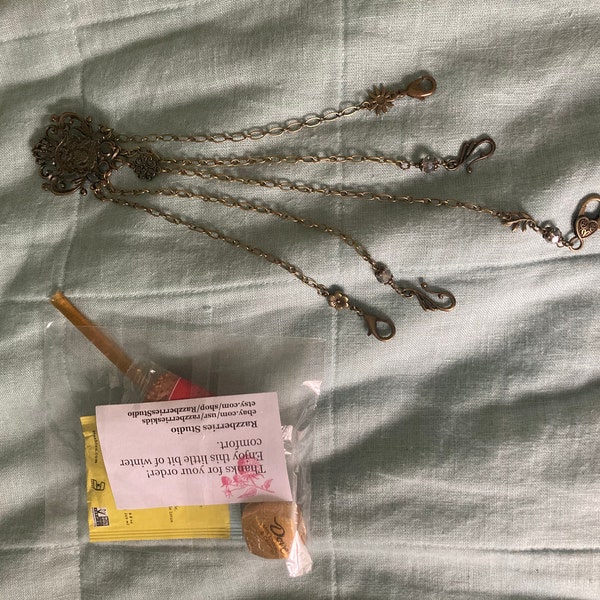 Bronze Victorian Crest Chatelaine With Waist Clip 5 Chains and Hooks ...