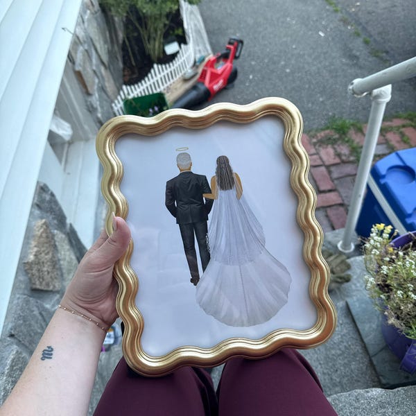 Personalized Bride and Dad Portrait Art PRINT | Father of the Bride ...