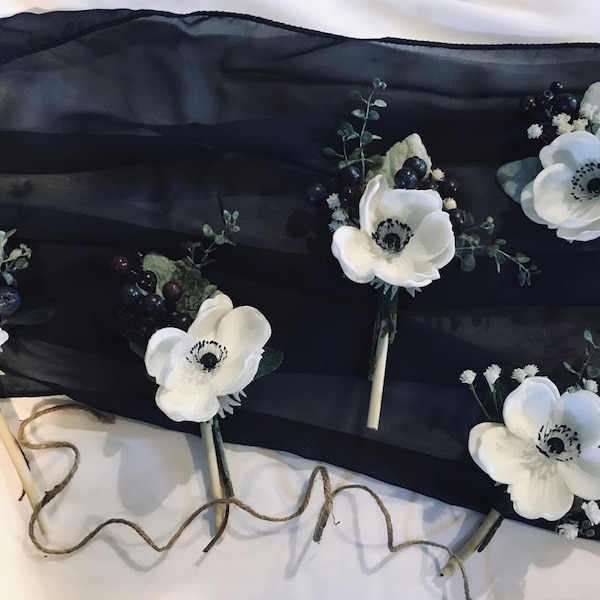 Deep Blue Center Anemones Real Touch Flowers, Centerpieces, Decorative ...