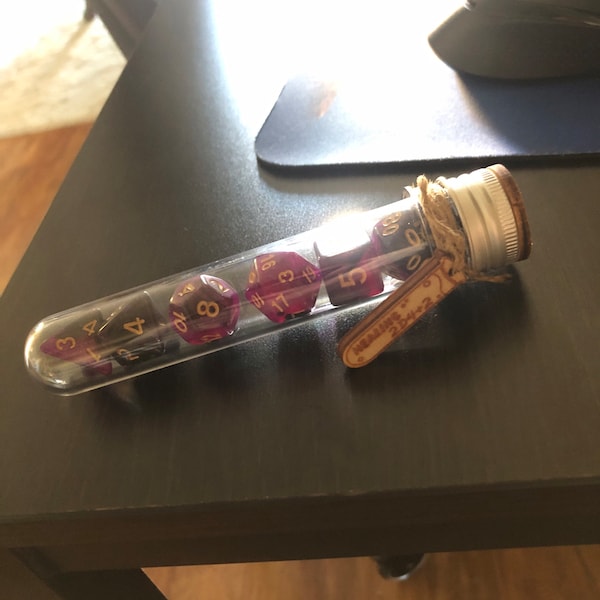 Dnd 7 Dice Set in Potion Flask, "portal Fluid" Green Yellow D&D ...