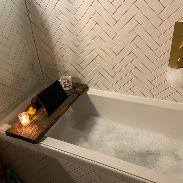 Wooden Scaffold Board Bath Tray - Bath Caddy/bath Shelf/bath Board/wine ...