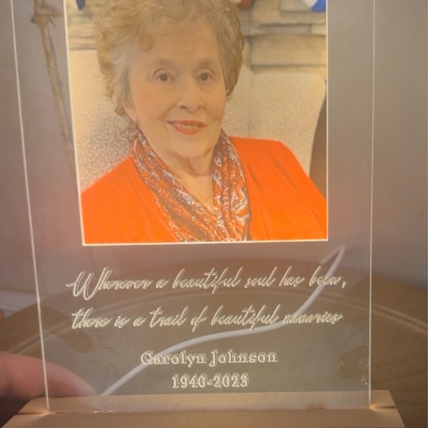 Custom Personalized Photo LED Wood Stand Room Night Light up Table Lamp ...
