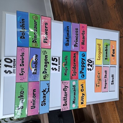 Face Painting Girl Board, Face Paint Design Menu Board, Designs for ...
