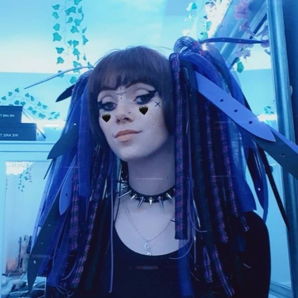 Cyberlox Dread Goth Purple Black Purpleweb Hair Falls - Etsy