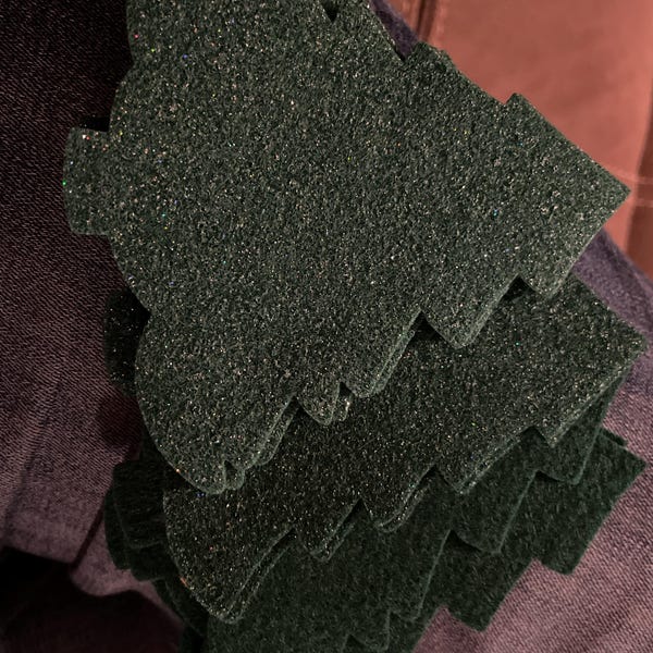 Wool Felt Trees-applique-penny Rug- Primitive Stitching Quilting ...