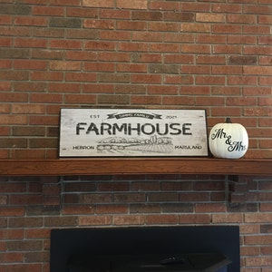 Personalized Farm Sign Modern Farmhouse Wall Decor Custom Family Name ...