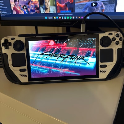 Crescent Moon Steam Deck Skin, Cute Pink Night Sky Stars Clouds ...