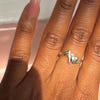 Bypass Style Vertical Cross With Heart Silver Ring, Christianity Cross ...