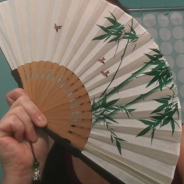 Japanese Silk Hand Fan With Sleeve mount Fuji,handheld Folding Fan ...