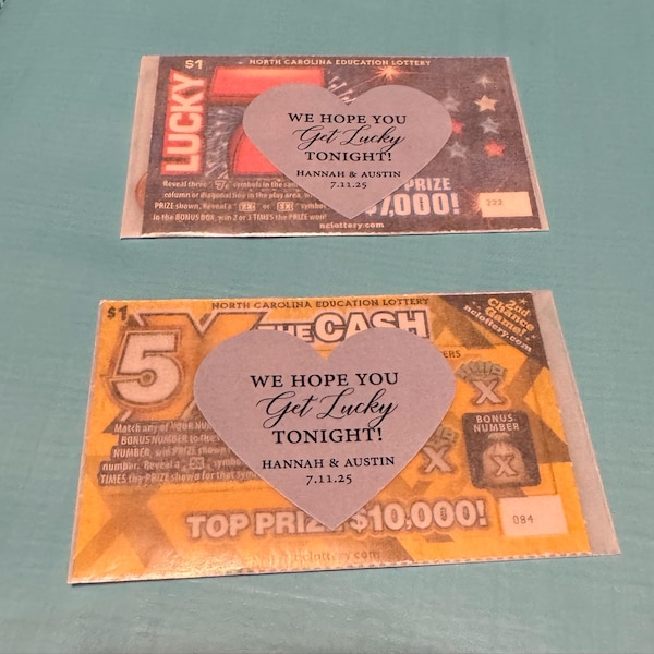 Lottery Ticket Favor - Lottery Wedding Favor - Stickers Plus Envelope ...
