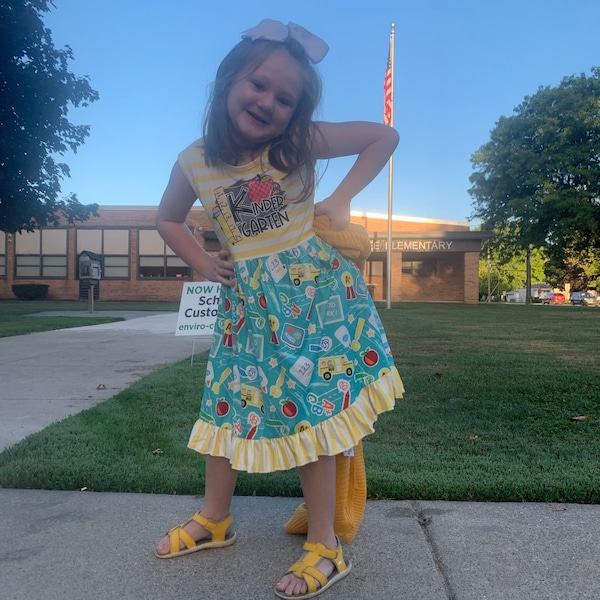 Kindergarten Dress, Kindergarten Outfit, First Day of Kindergarten ...
