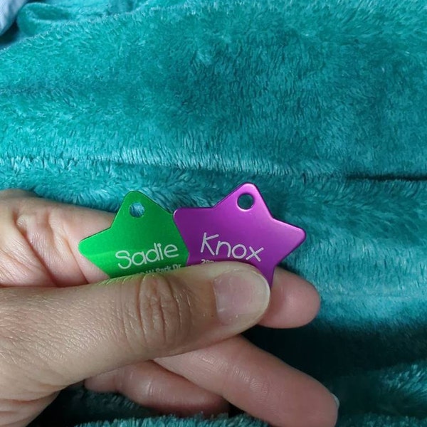 Star Shaped Pet ID Tags - up to 8 Lines of Custom Engraving - Etsy