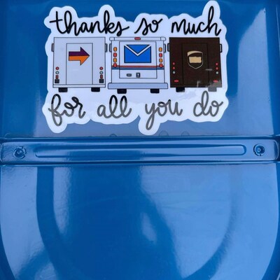 Thank You Mailbox Decal New, Waterproof Stickers, Mailman Gift, Mailbox ...