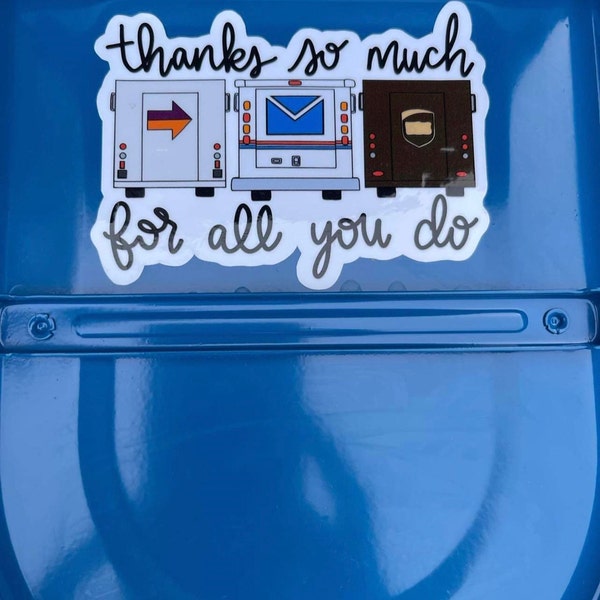 Thank You Mailbox Decal New, Waterproof Stickers, Mailman Gift, Mailbox ...