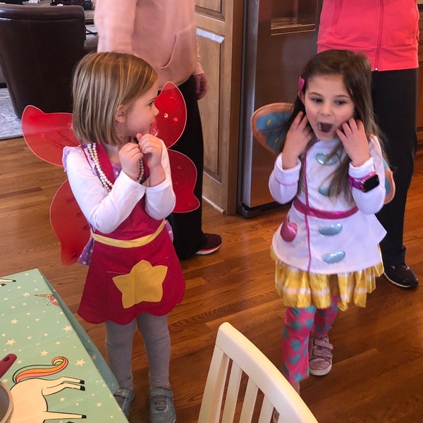 Butterbeans Cafe's Dazzle's Apron, Kids/toddlers Pink Lined Play Baking ...