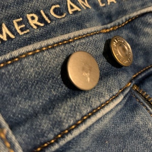 Jean Buttons With Rivets Choose From Bronze or Silver Color in Sets of ...