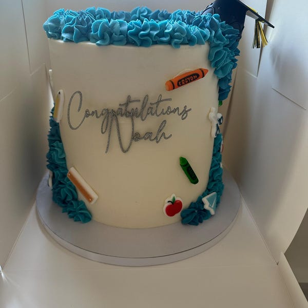 Acrylic Personalized Name Cake Charm Plaque in Cursive Script ...