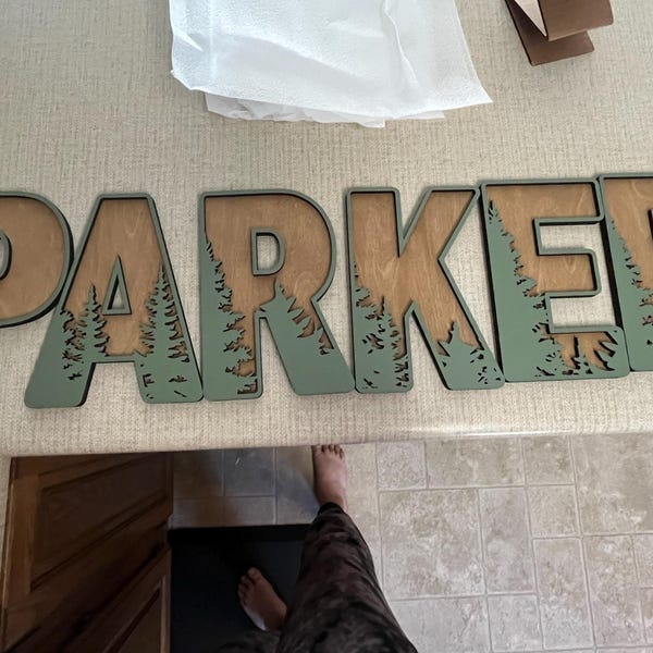 Woodland Nursery Decor, Forest Nursery Letters, Wood Tree Woodland Wall ...