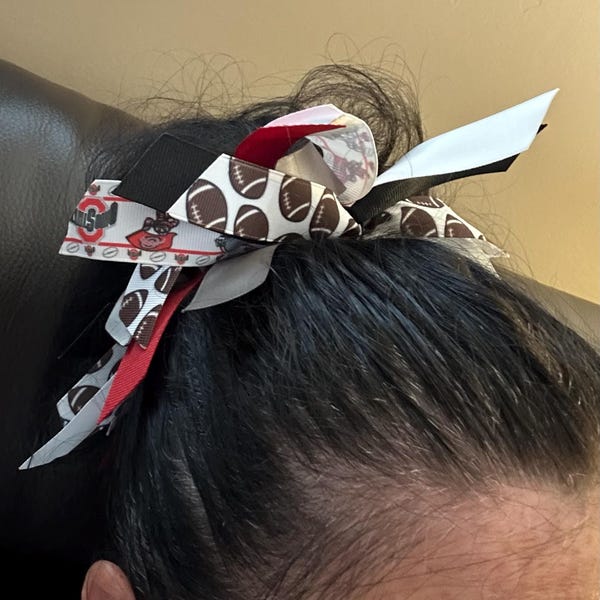 Crimson Cheetah Hair Bow, Hair Ribbons, Ribbon Hair Tie Sample Sale ...
