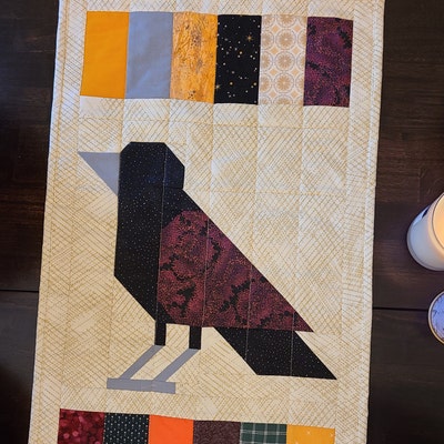 Halloween Crow Quilt Block Pattern, Machine Pieced, PDF Digital Instant ...