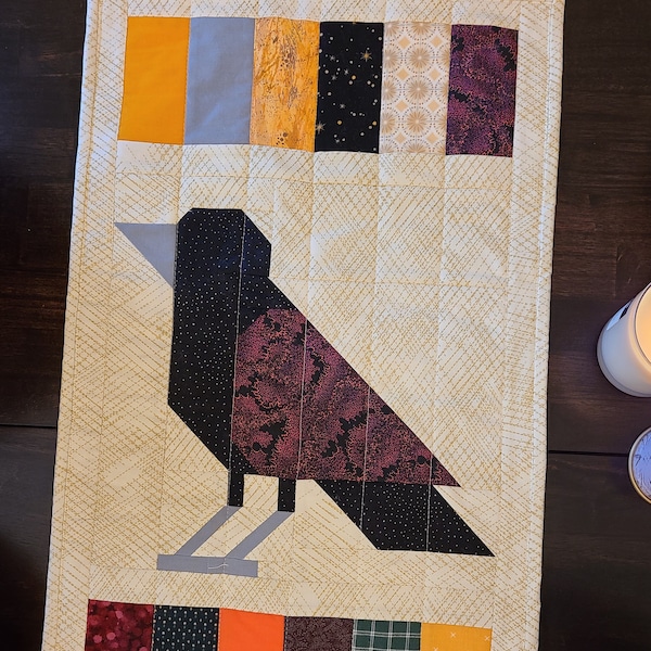 Halloween Crow Quilt Block Pattern, Machine Pieced, PDF Digital Instant ...