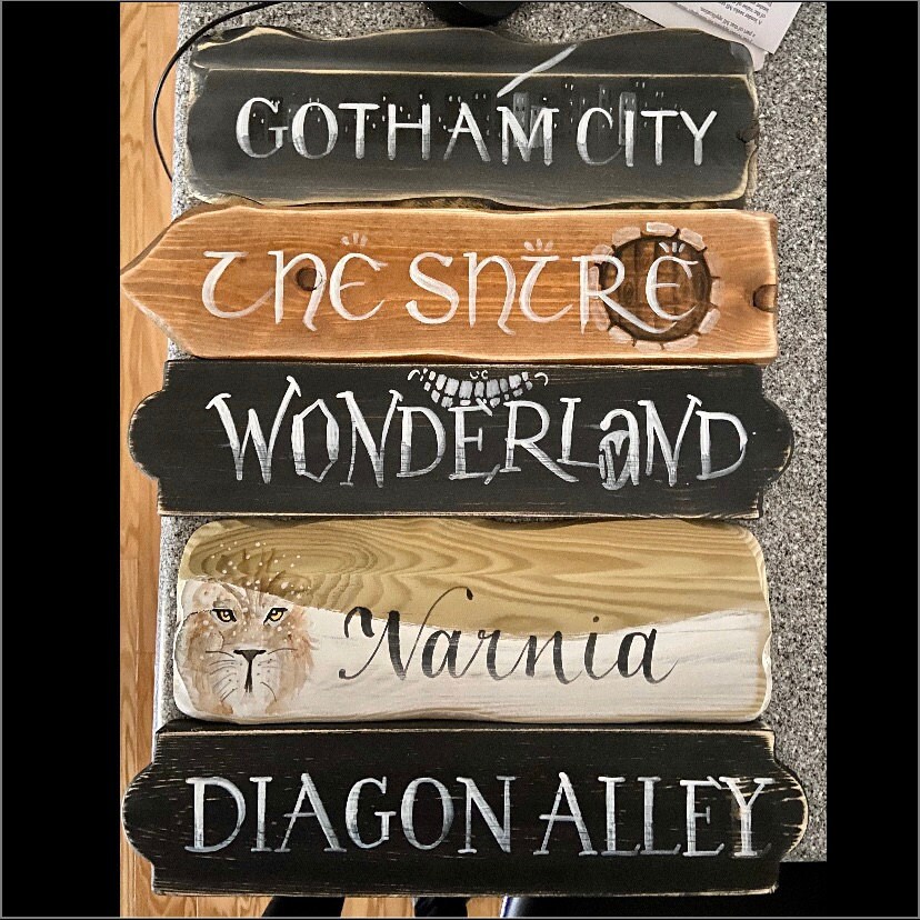 Fairytale Storybook signpost sign School reading corner Baby Nursery ...
