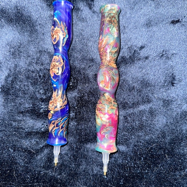 Pen Blanks Blue Orange Silver Stabilized Mini Pine Cones Hybrid ...