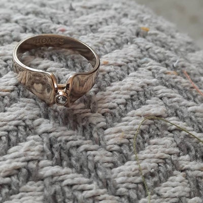 Pretty Metal and Glass Ring Brooch - Etsy