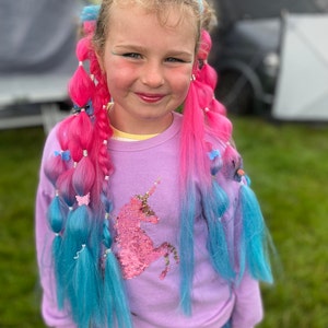 Festival Rave Braids Rainbow Alien Easy Tinsel Rave Festival Braiding ...