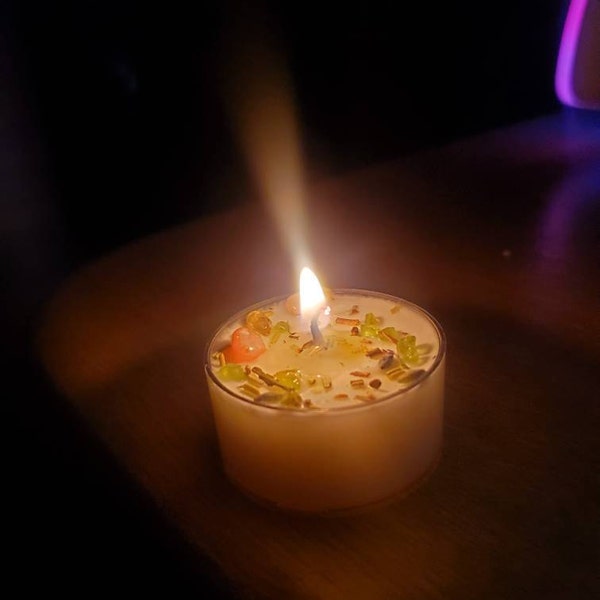 Positive Energy Candles - Crystal & Herb Candle - Soy Aromatherapy ...