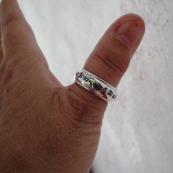 Tibetan Chong Dzi Bead Ring, Rare Ethnic Tibetan Dzi Bead Ring, Open ...