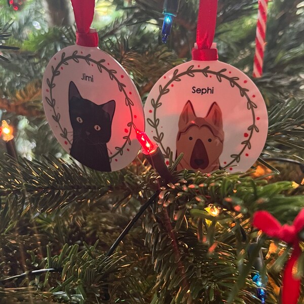 Personalised Christmas Dog Bauble / Christmas Tree Ornament - Etsy