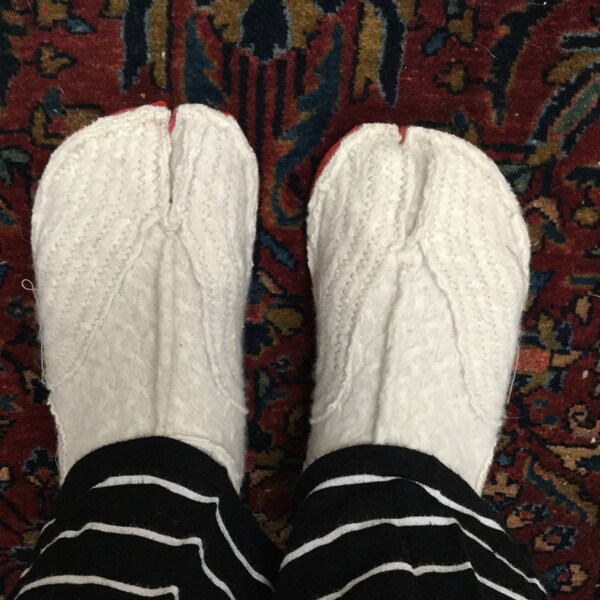 Split Toe House Slippers / Cozy Tabi Socks / Ankle / Wool / Made-to ...