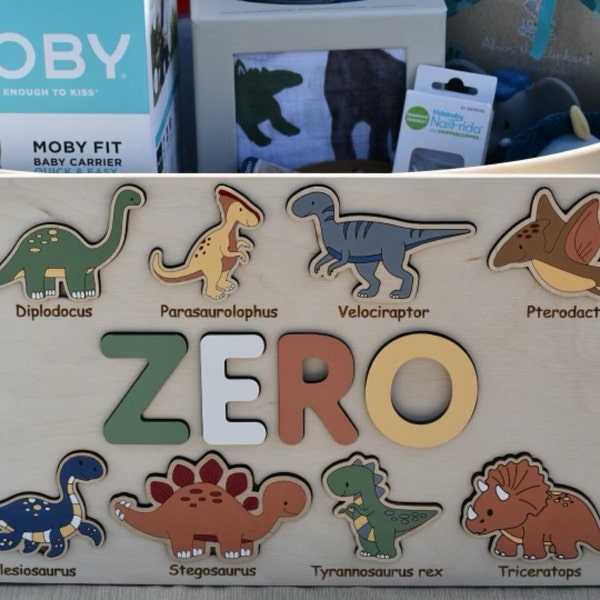 Dinosaur Name Puzzle | Dinosaur First Birthday Gift | Dinosaur Nursery ...