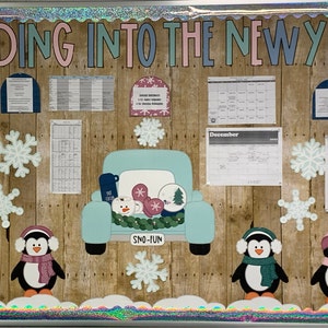 Winter Wonderland Penguins Winter December & January Bulletin Board - Etsy