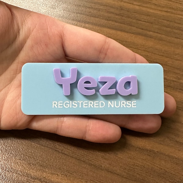 Personalised Work Name Badge | Custom Occupation Tag | Name Accessory ...