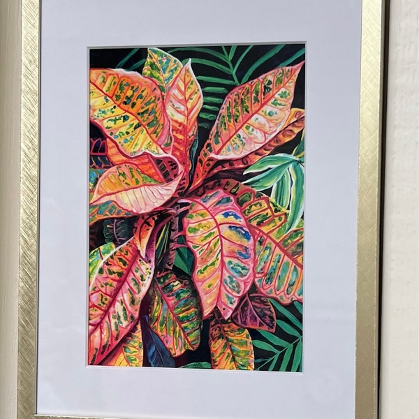 Tropical Croton, Croton Print, Croton Painting, Colorful Crotons ...
