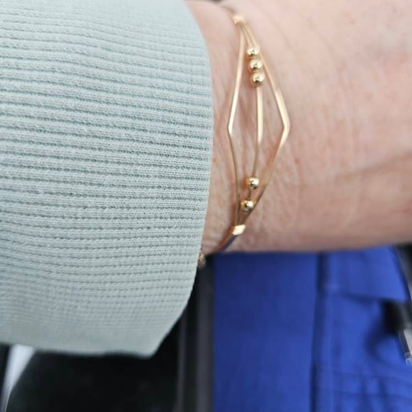 Fidget Bracelet - Dainty 14kt Gold Filled Wirewrapped Bracelet - Gold ...