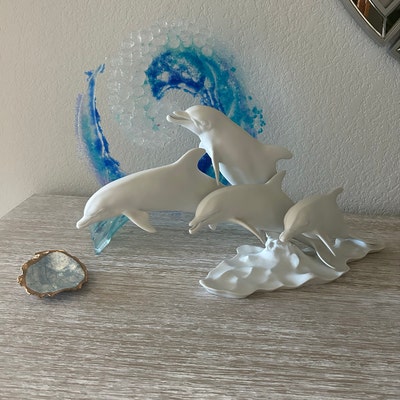 12 Inch Turtle Wave on Glass Arched Stand - Etsy