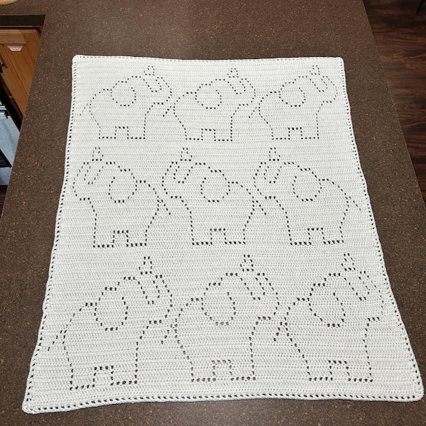 Filet Crochet Blanket Pattern | Baby Blanket Crochet Pattern | Filet ...