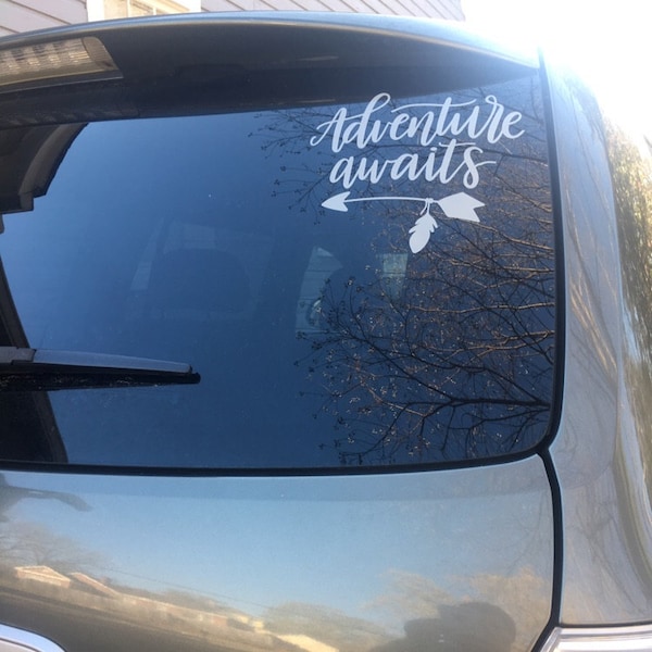 Adventure Awaits Car Decal, Truck Decals, Boho Car Decal, Wanderlust ...