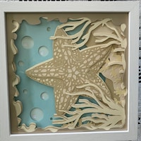 Starfish Shadow Box SVG Template, 3D SVG Sea Life Sadowbox, DIY Beach ...