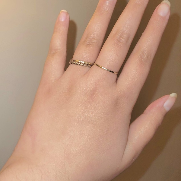 14k Solid Gold Stacking Ring, Stacking Ring, Solid Gold Stacking Ring, Silver Stacking Ring ...