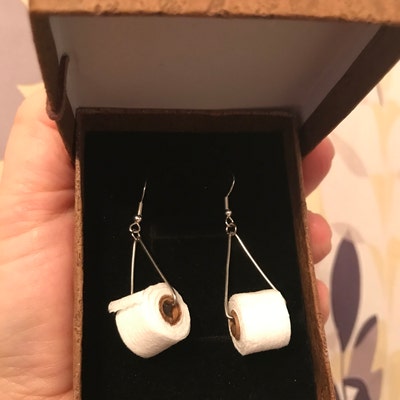 Toilet Paper Earrings,real Toilet Paper,weird Earrings,crazy Earrings ...