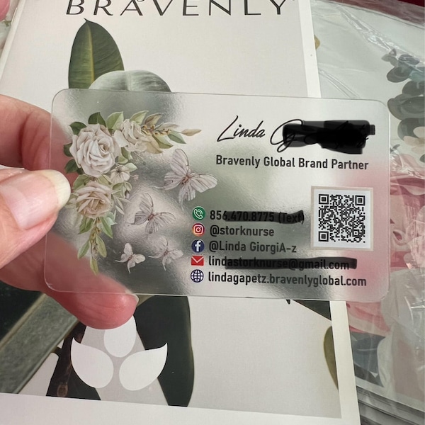 Transparent Business Card, Clear, QR Code, Pvc, Acrylic Frosty Plastic ...