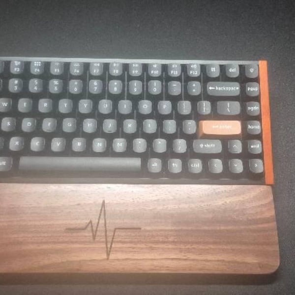 Black Walnut Wood Wrist Rest: Wooden Keyboard Palm Rest, Custom Logo ...