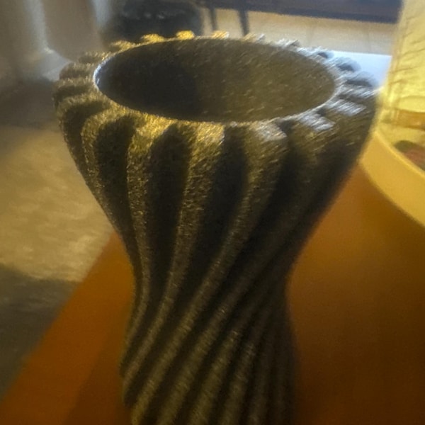 Large 10in 25cm Granite Stone Look Vase Black Grey White Vase Geometric ...
